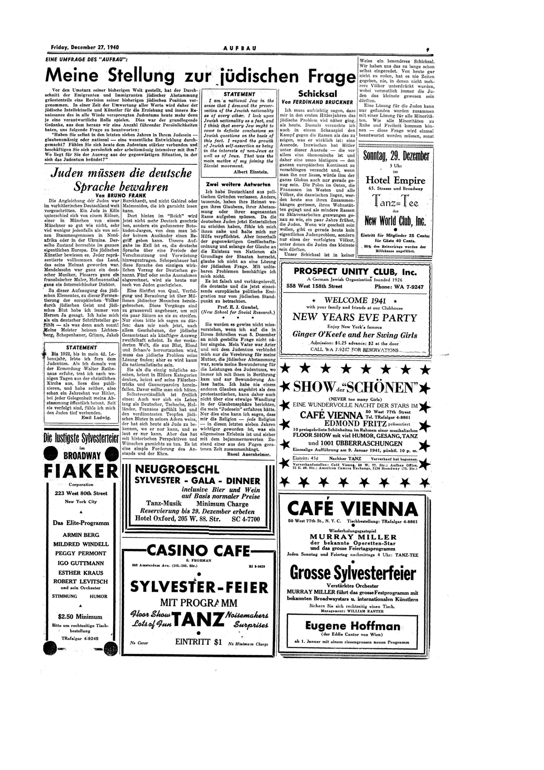 Bruno Frank: “Jews must preserve the German language” • We Refugees Archive